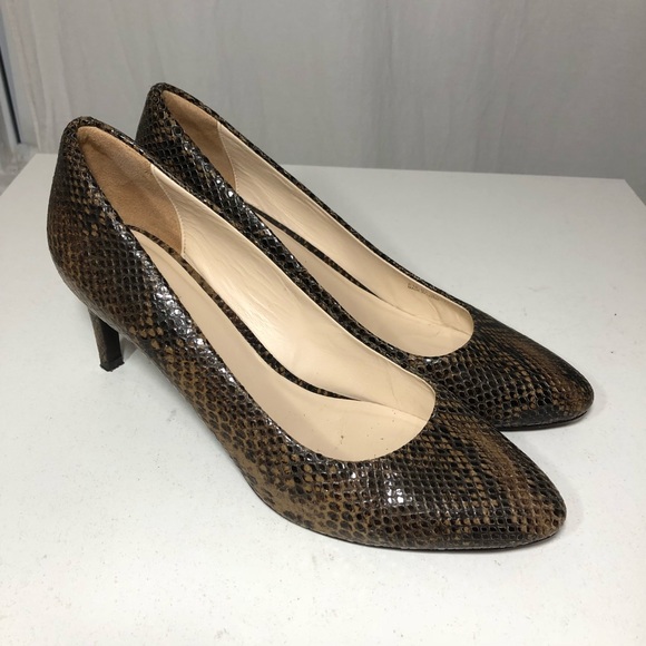 Cole Haan | Shoes | Cole Haan Grandos Snakeskin Leather Heels Pumps ...
